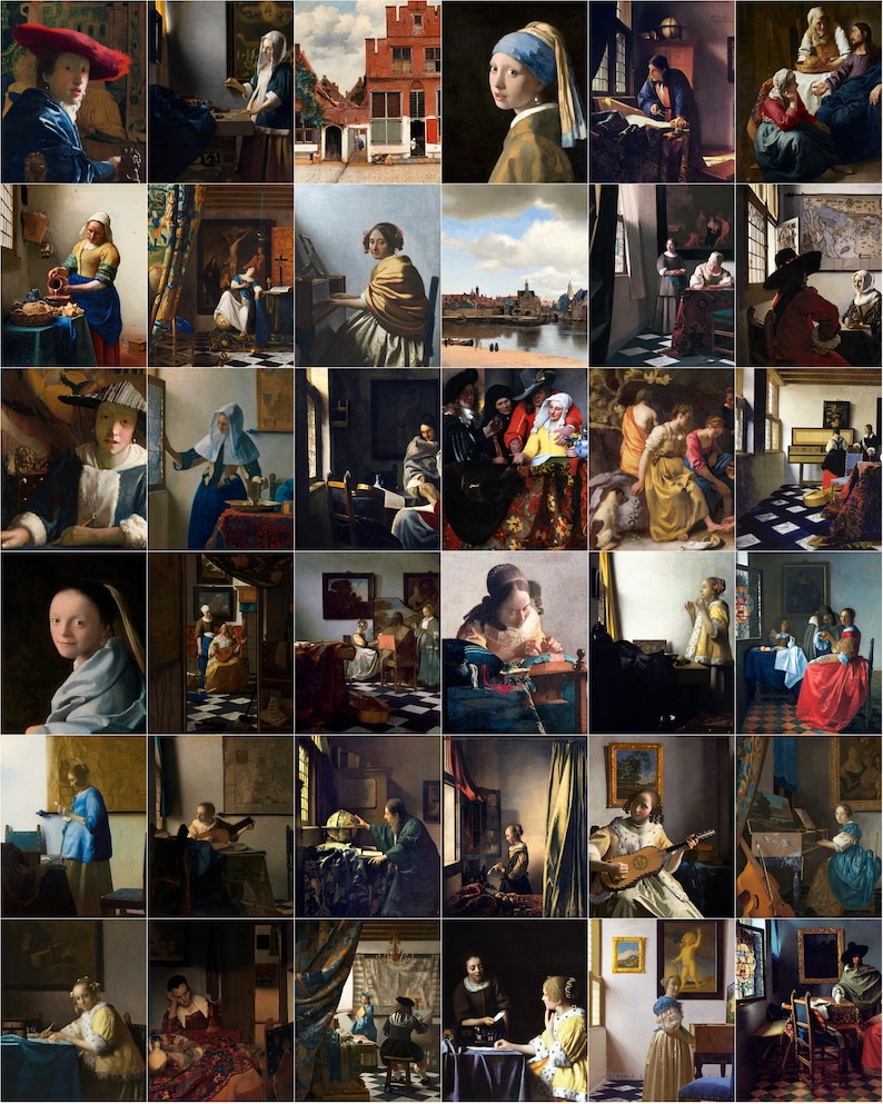 Johannes Vermeer Printable Wall Art Bundle Artworks Vermeer - Etsy