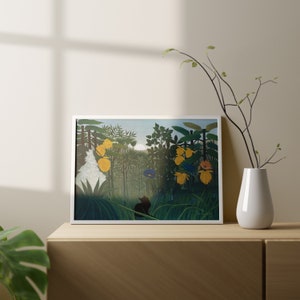 Cat Print Henri Rousseau , Irises Cat Print, Henri Rousseau Cat Poster ...