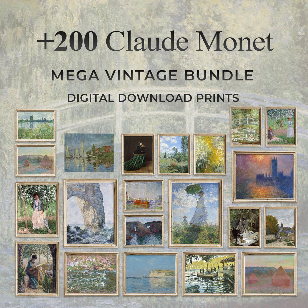 Gallery Wall Set 200+, Claude Monet, Mega Bundle Mix Set, Eclectic Wall ...