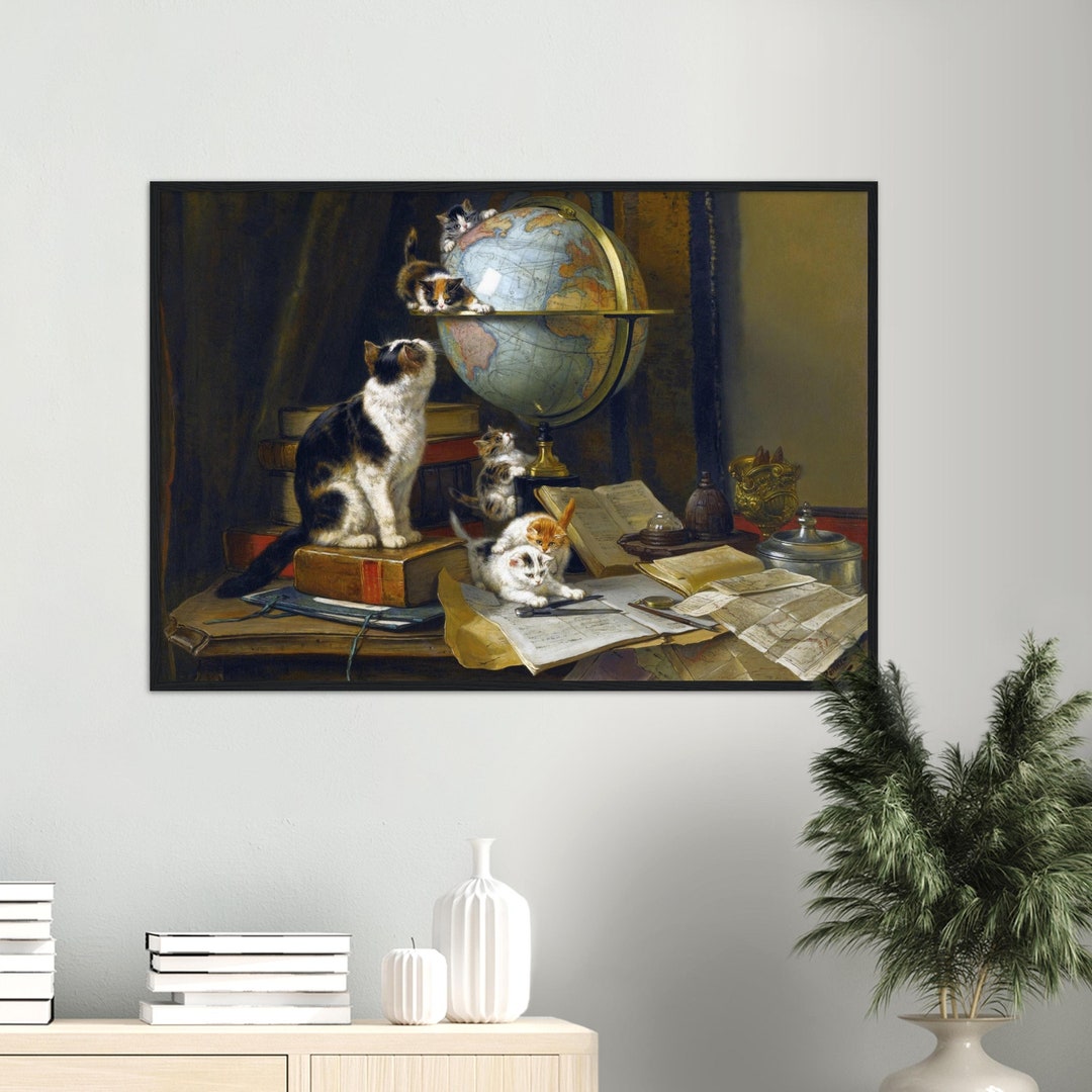 Vintage Cat Poster, Antique Cat Art Print, Vintage Cat Art Print, Fine ...