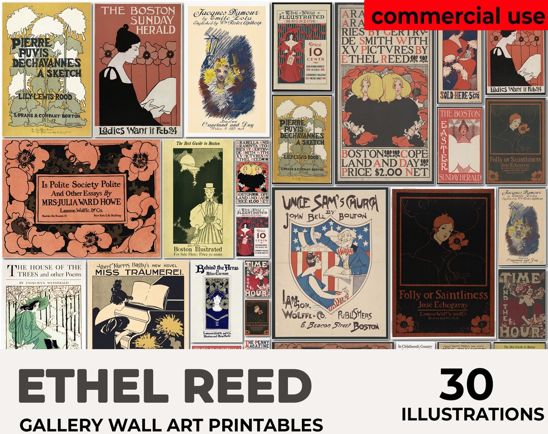 Art Nouveau Bundle, Ethel Reed, Poster Bundle, Art Nouveau Print, Best ...