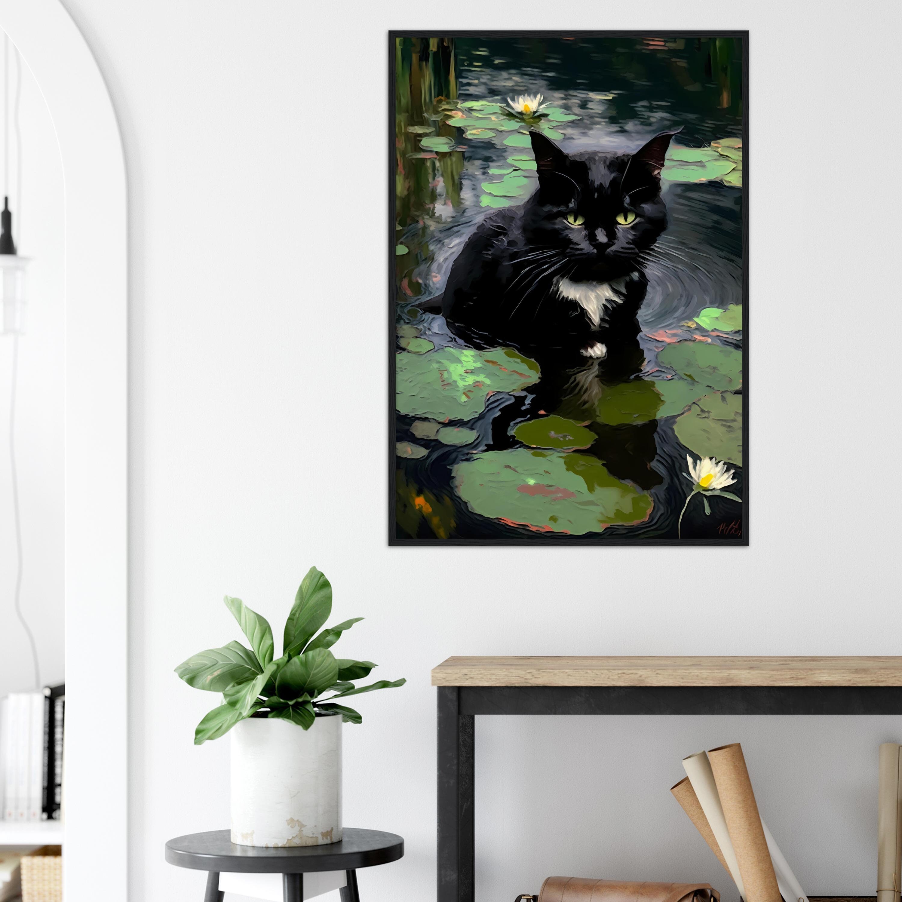 Monet Cat Pictures Waterlily Cat Art Floral Cat Art Cat - Etsy