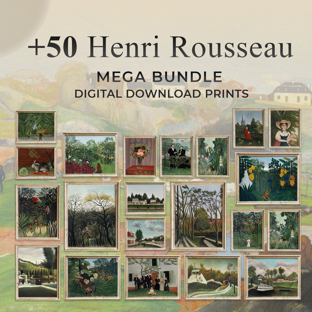Gallery Wall Set 50+, Henri Rousseau, Mega Bundle Mix Set, Famous ...