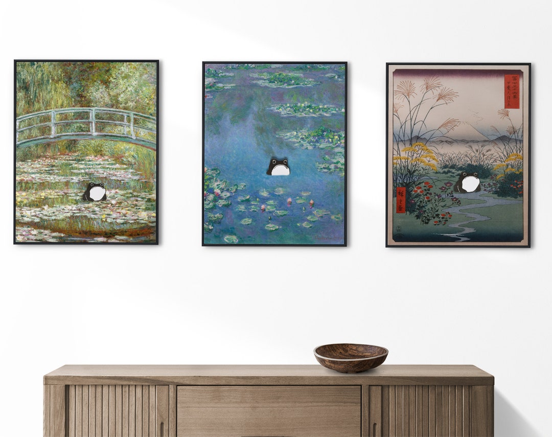 Frog Poster, Unimpressed Frog Set of 3, Funny Frog Prints, Frog Art ...