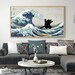 Cat Poster, the Great Wave Cat, Cat Art, Cat in Famous Art Print ...