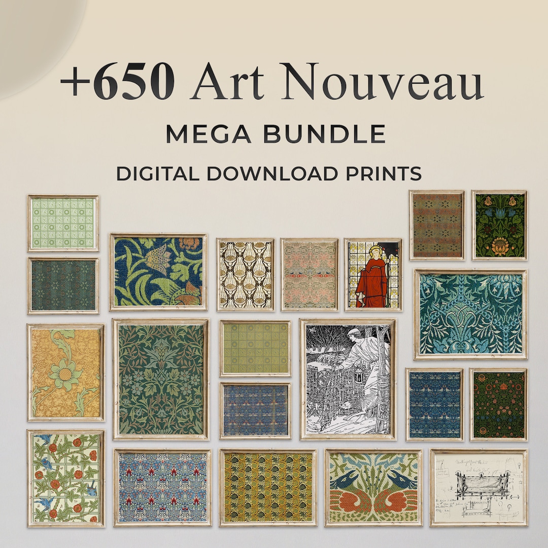 Art Nouveau Decor Mega Bundle: 500+ Prints, Gallery Wall Art Set, Decor ...