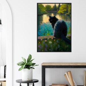 Cat Poster Monet, Monet Waterlily Cat, Cat Art Monet, Cat Monet ...