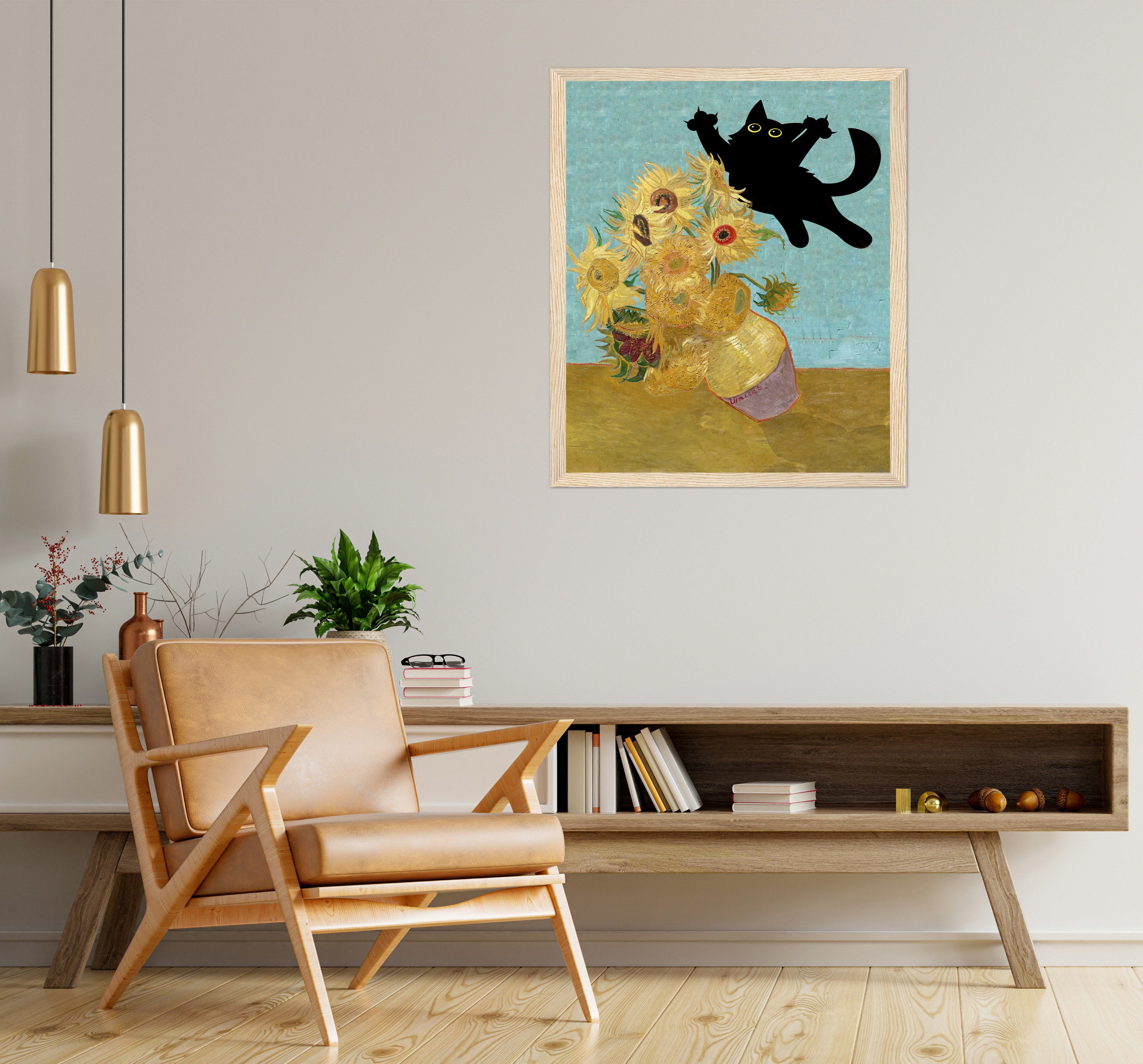 Cat Print Vincent Van Gogh Flowers Cat Print Van Gogh Cat - Etsy