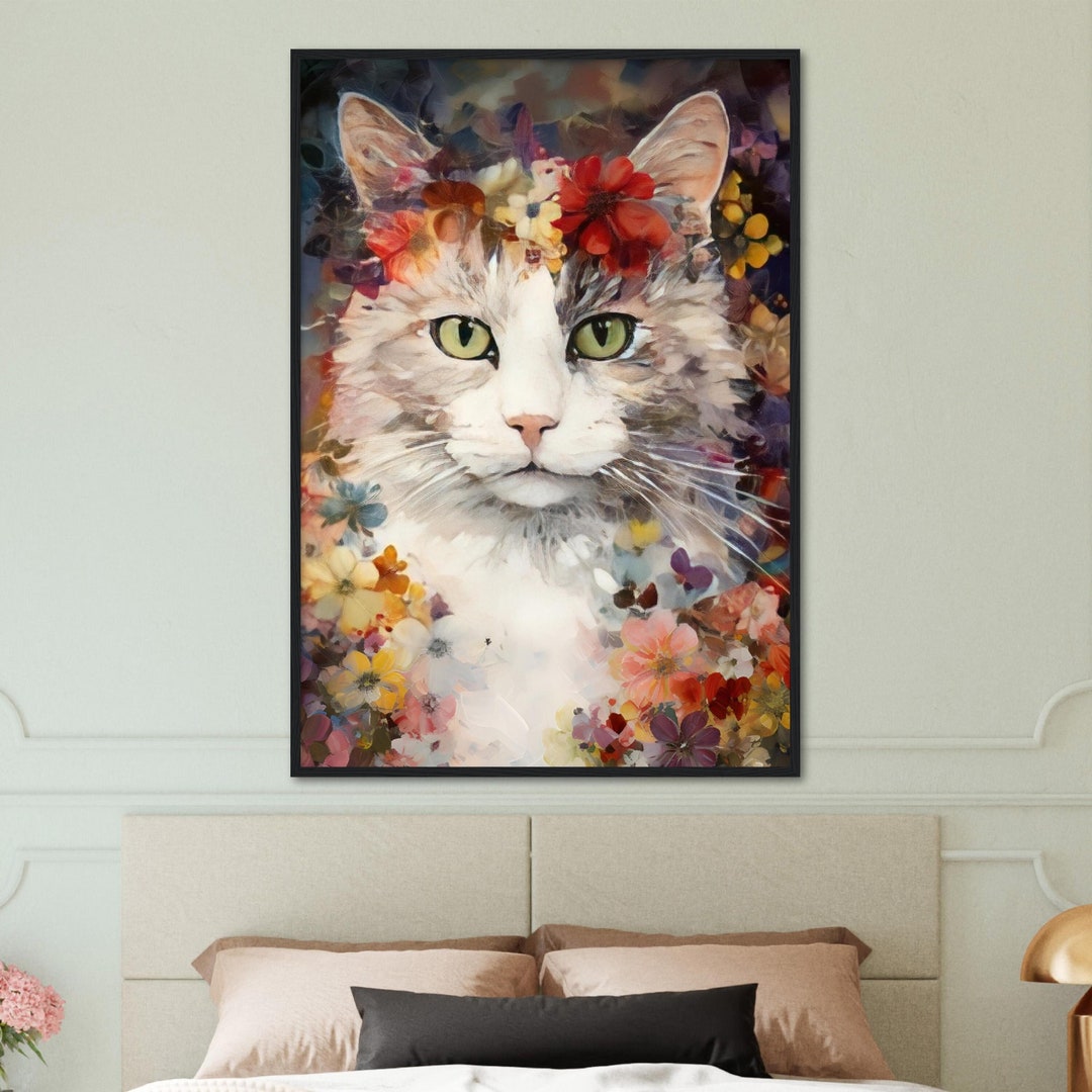 Monet Cat Pictures Floral Cat Art Cat Poster Monet - Etsy