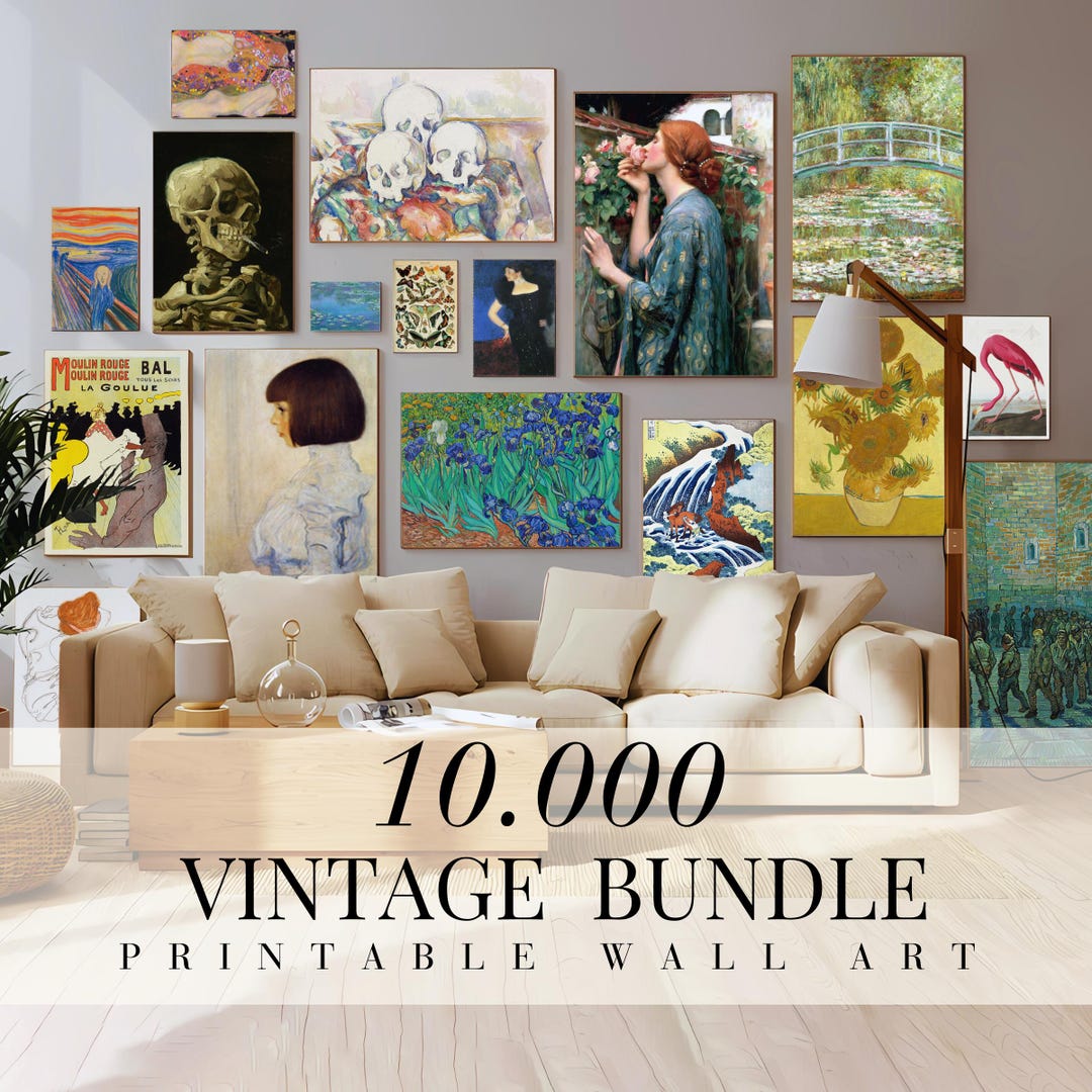 Gallery Wall Set 10000+, Mega Bundle Mix Set, Eclectic Wall Art, Famous ...