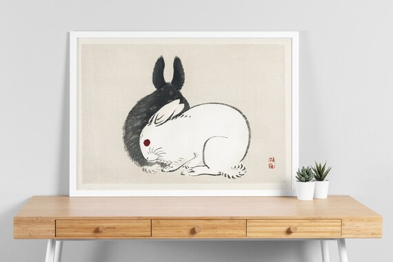 Rabbit Painting Art Print Rabbit Poster Animal Art Rabbit - Etsy