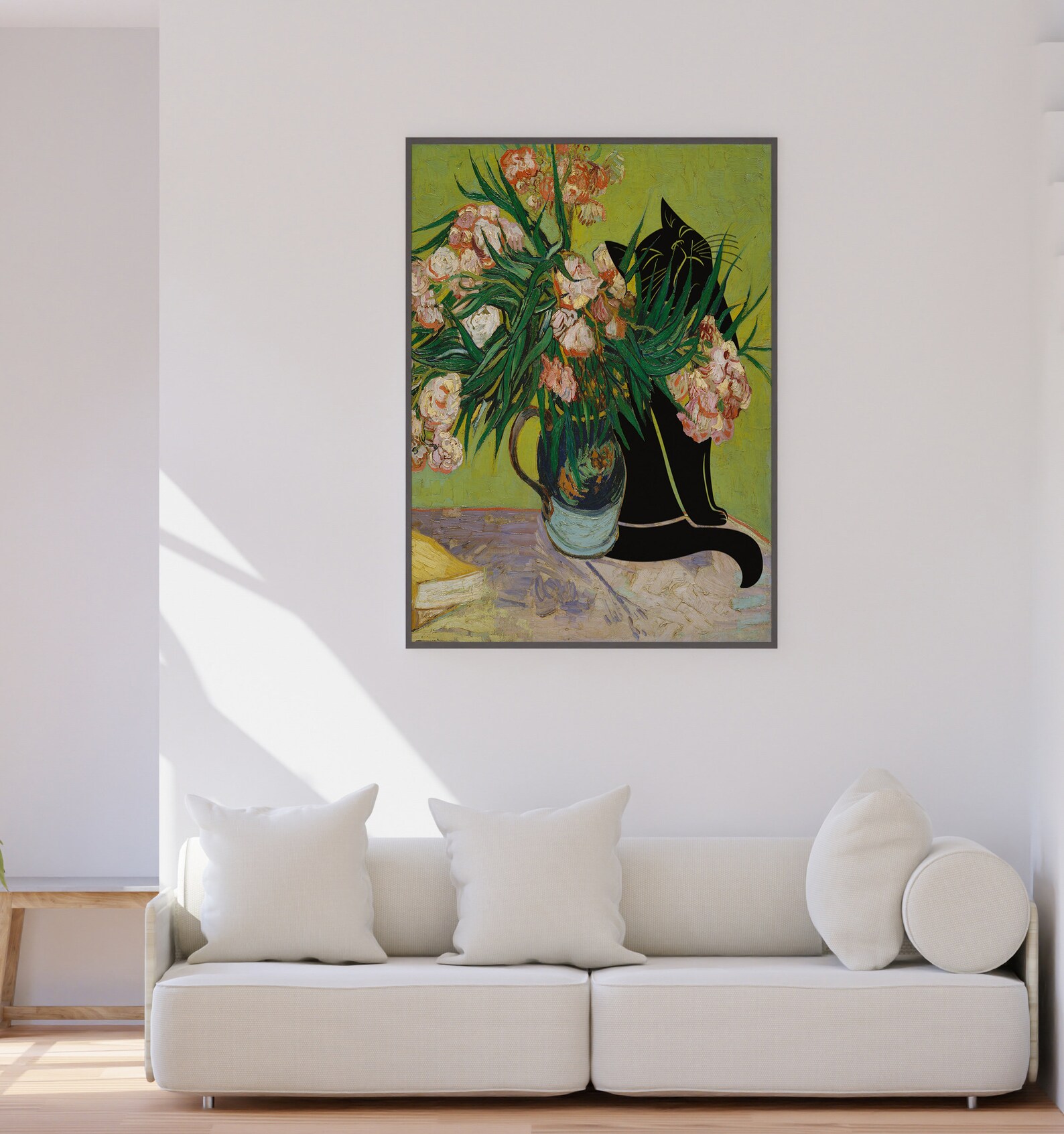 Van Gogh Cat Print Floral Cat Art Cat Poster Monet - Etsy