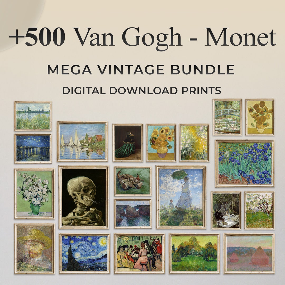 Gallery Wall Set 500+, Van Gogh Monet, Mega Bundle Mix Set, Eclectic ...