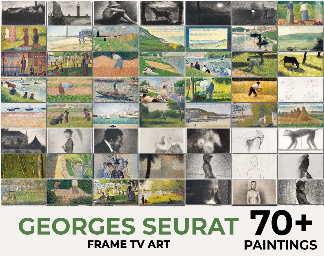 Georges Seurat Frame TV Art Complete Bundle, Tv Frame Set, Tv Frame Art ...