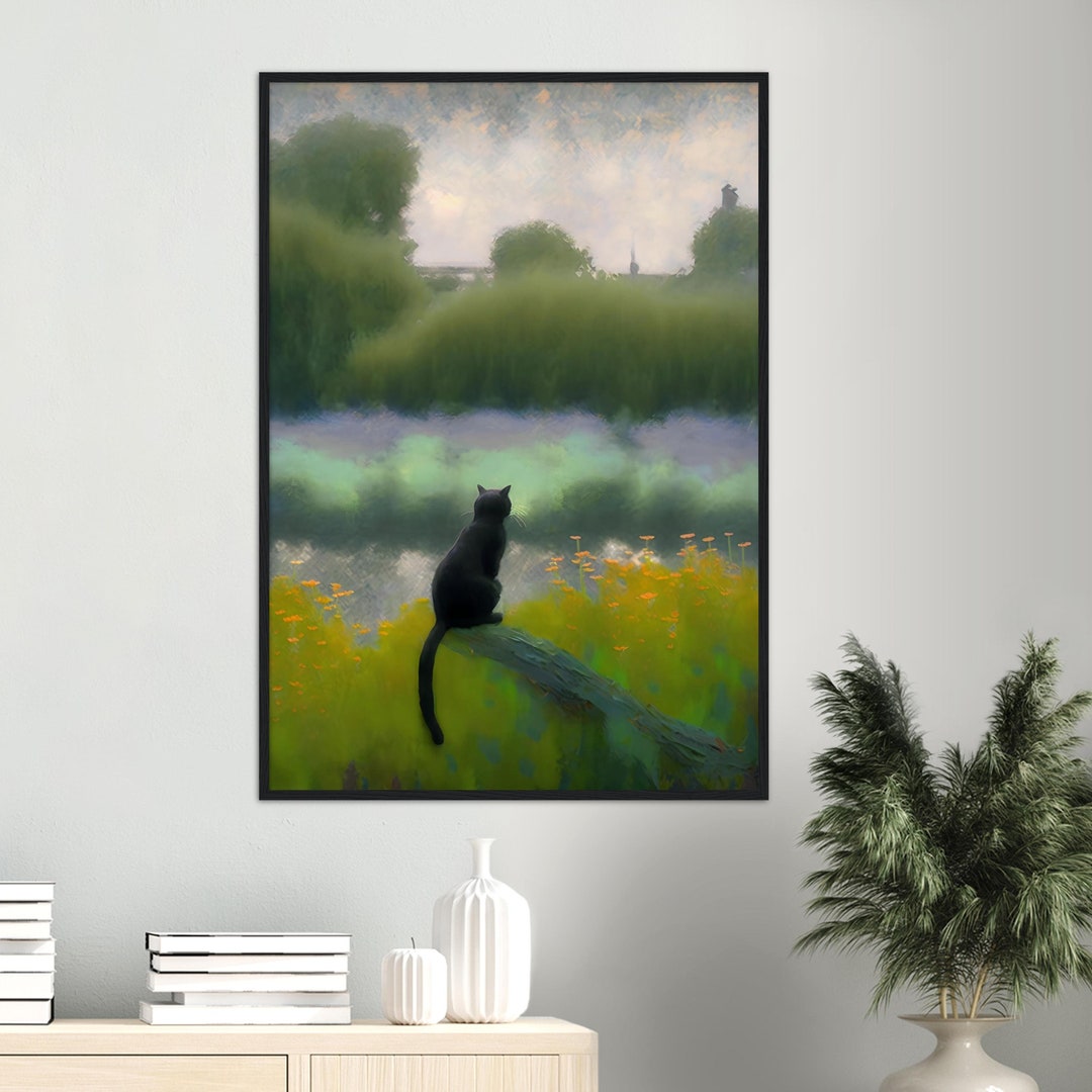 Monet Cat Pictures, Waterlily Cat Art, Floral Cat Art, Cat Poster Monet ...