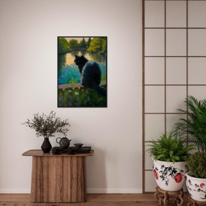 Cat Poster Monet, Monet Waterlily Cat, Cat Art Monet, Cat Monet ...