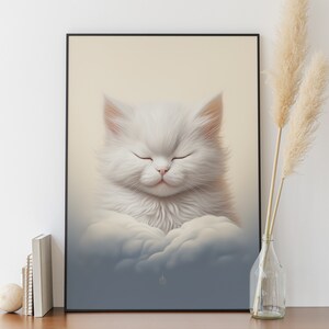 Kitten Minimal Funny Cat Art Print Cute Kitten Poster Cat - Etsy