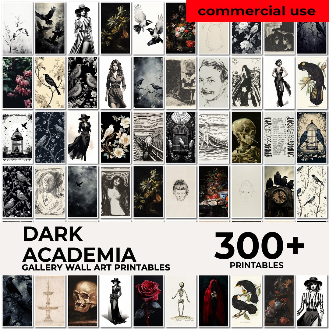 Dark Academia Poster Set, Victorian Aesthetic Wall Art, Moody Gallery ...