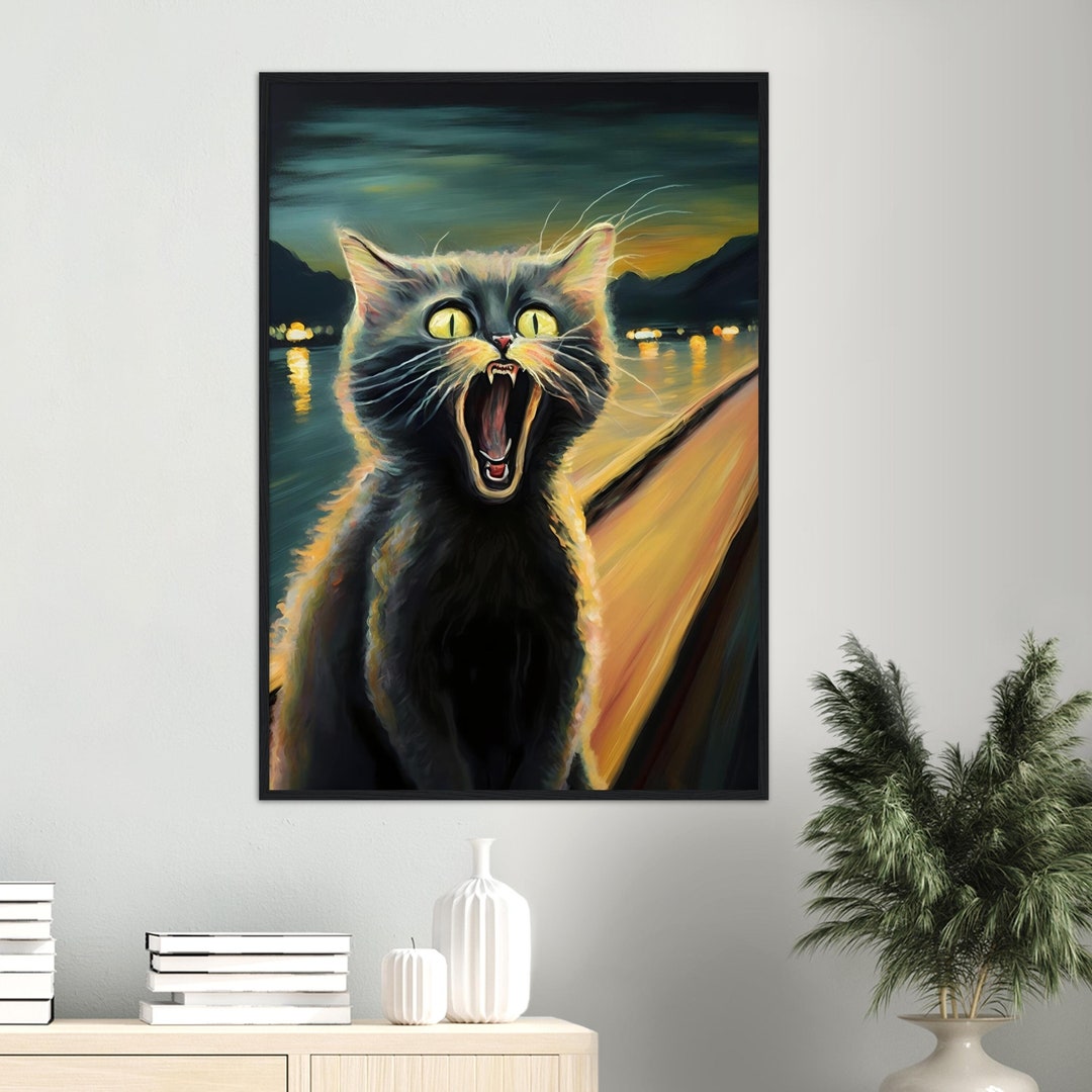 Cat Print Vincent Edvard Munch, Cat Print, the Scream Cat Poster, Cat ...