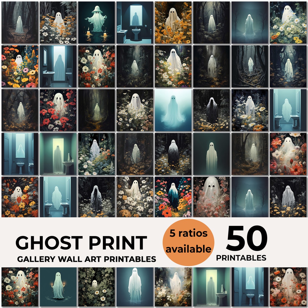 Ghost Print, Vintage Halloween Prints, Vintage Halloween Printable Wall ...