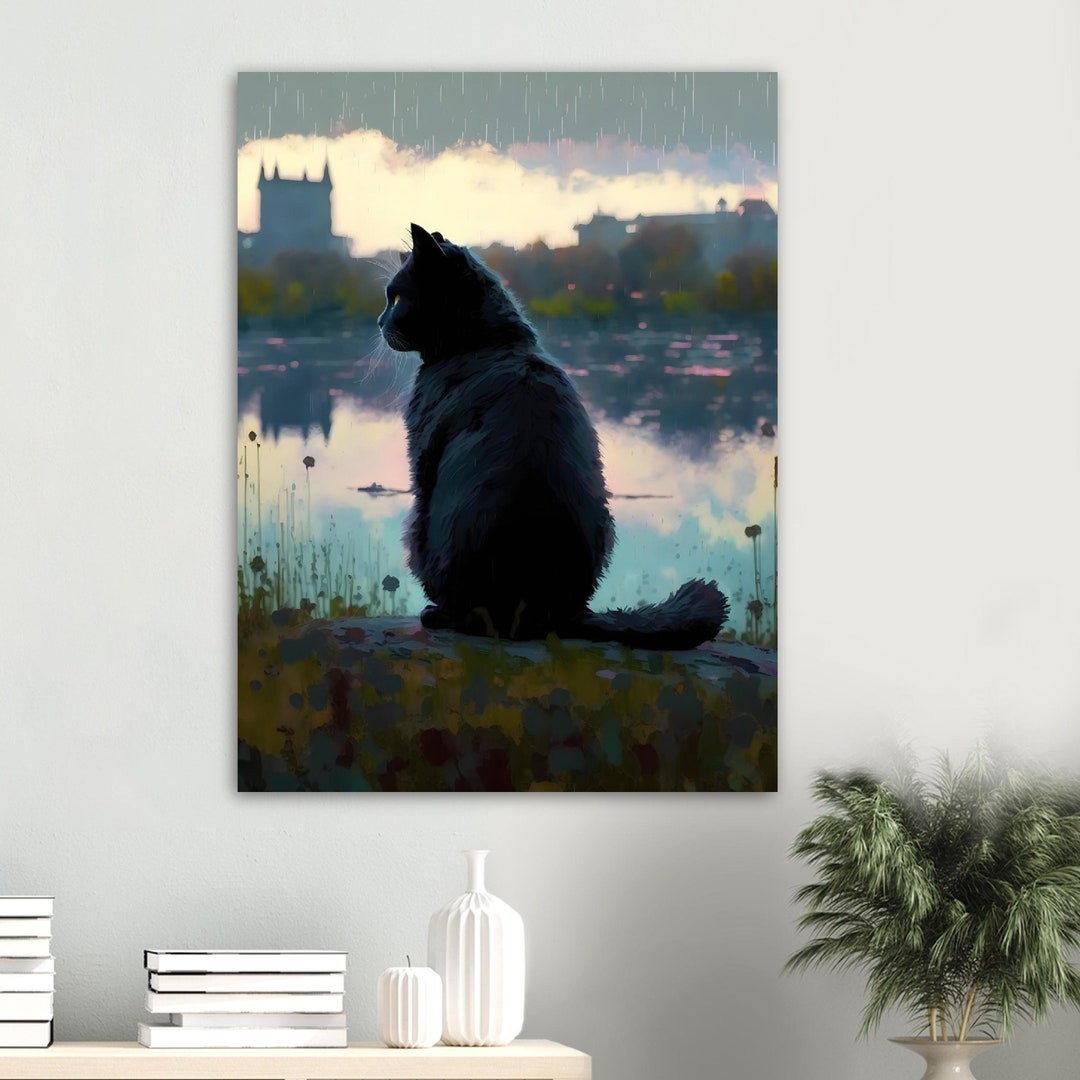 Monet Cat Pictures, Waterlily Cat Art, Floral Cat Art, Cat Poster Monet ...