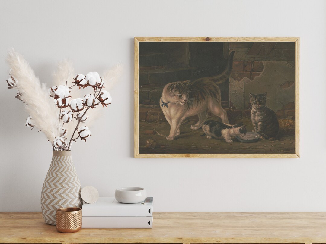 Cats Family Print, Vintage Cat Poster, Cat Poster, Cat Art Print, Cat ...
