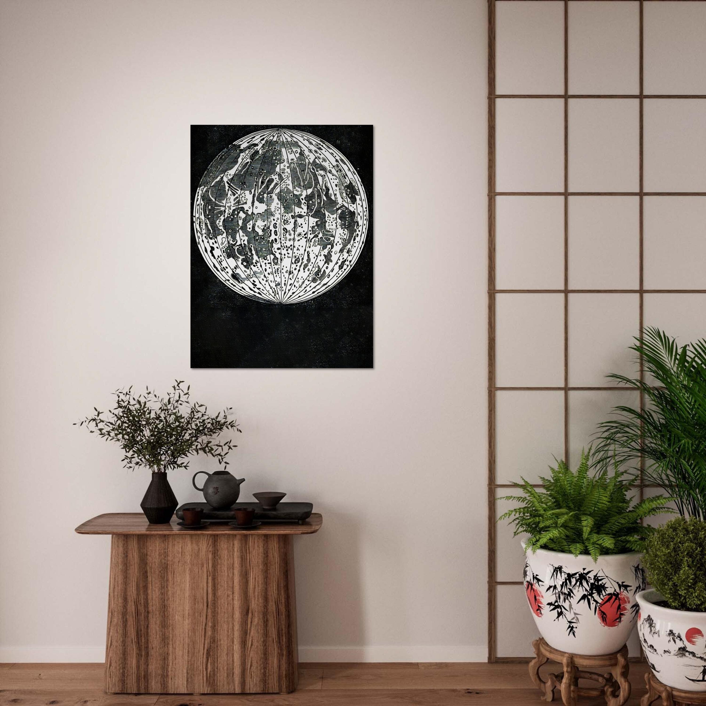 Vintage Moon Map Antique Moon Print Vintage Drawing Moon - Etsy