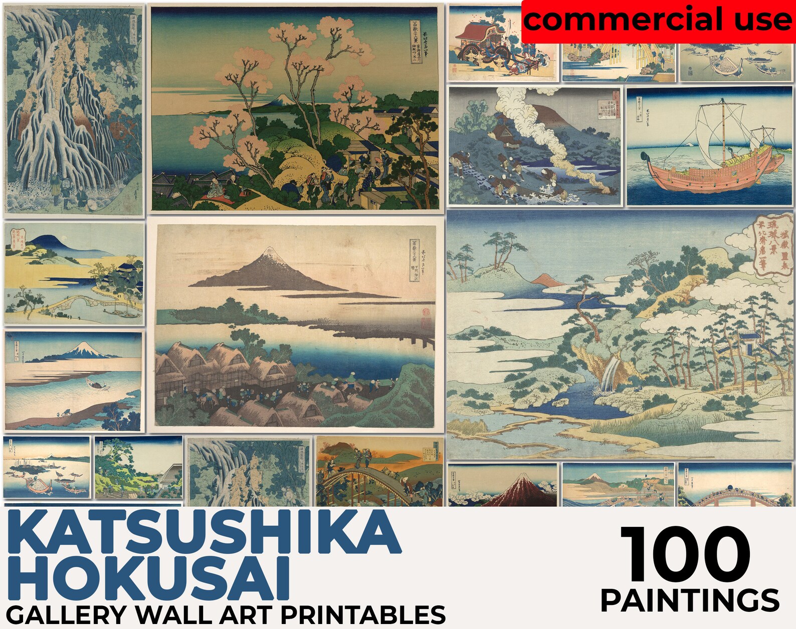 Katsushika Poster Katsushika Hokusai Oriental Printable - Etsy