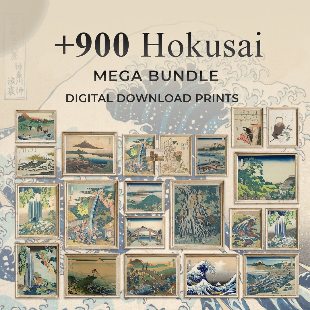 Gallery Wall Set 900 Japanese, Hokusai Poster Mega Bundle, Katsushika ...