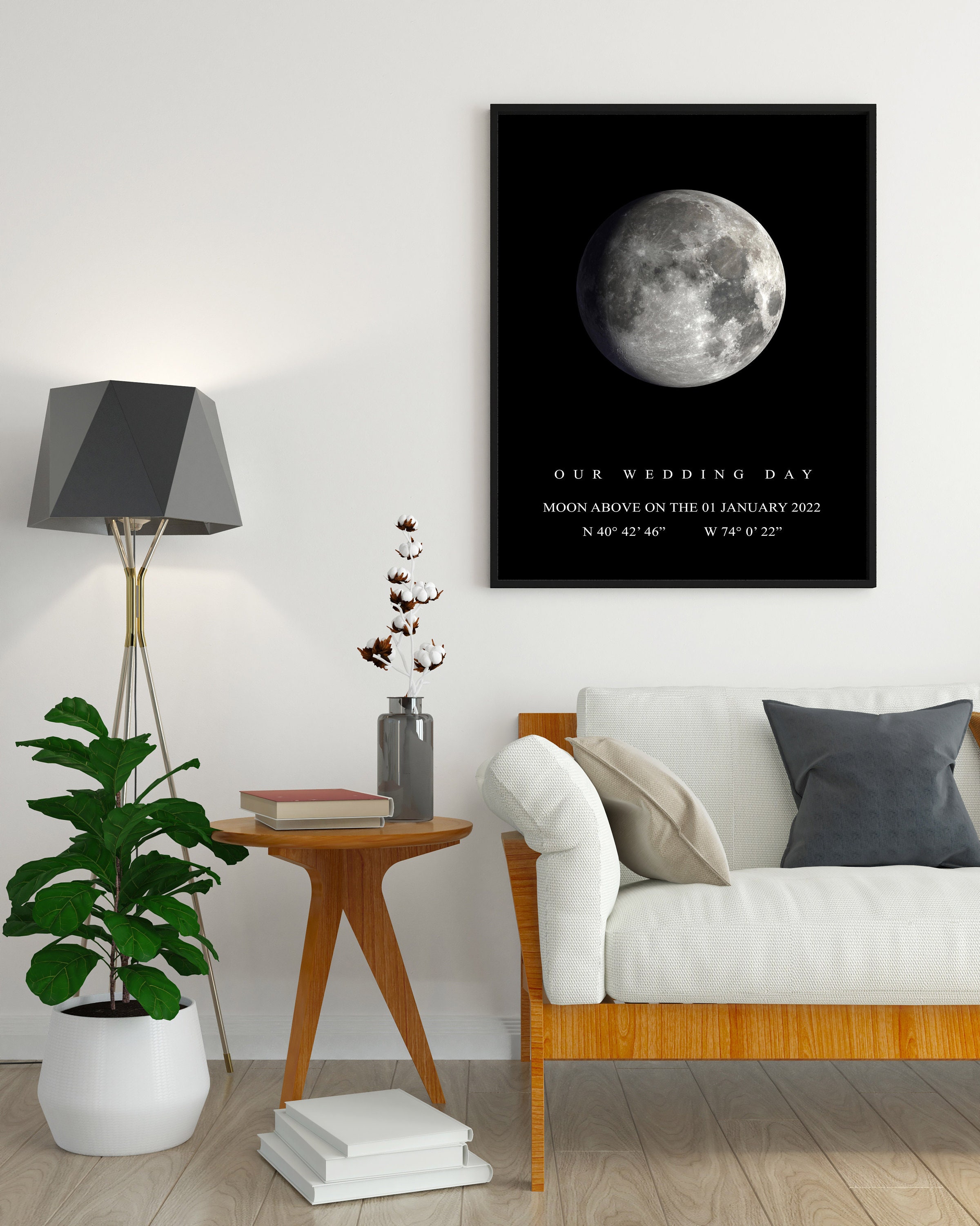 Custom Moon Print , Moon Poster, Personalized Moon Phase Print ...