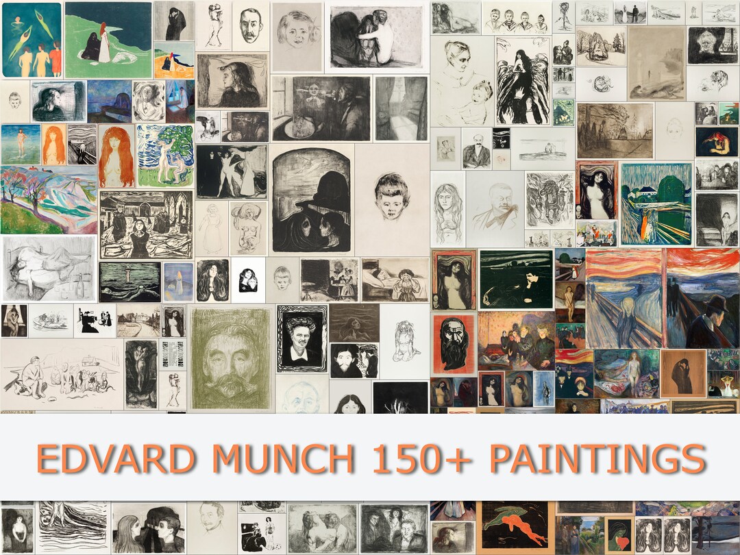 Edvard Munch Printable Wall Art Bundle 150 Artworks Edvard - Etsy