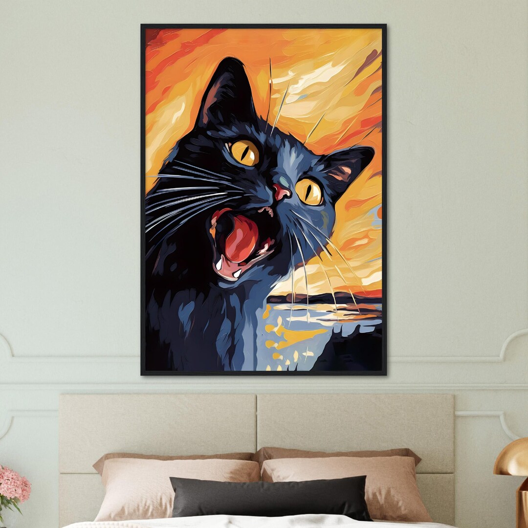 Cat Print Vincent Edvard Munch, Cat Print, the Scream Cat Poster, Cat ...