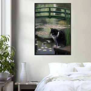 Monet Cat Pictures, Floral Cat Art, Cat Poster Monet, Whimsical Cat ...