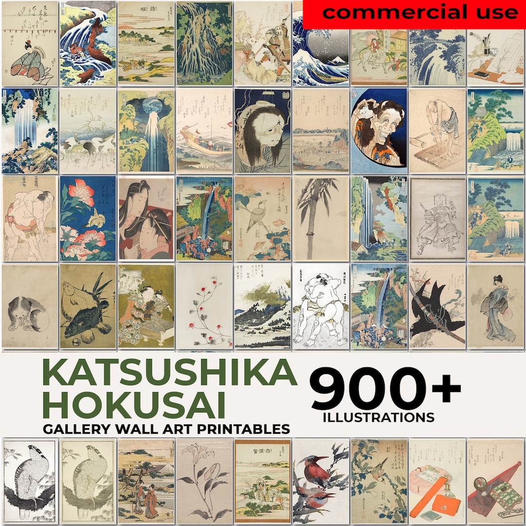 Katsushika Poster Mega Bundle, Katsushika Hokusai, Oriental Printable ...