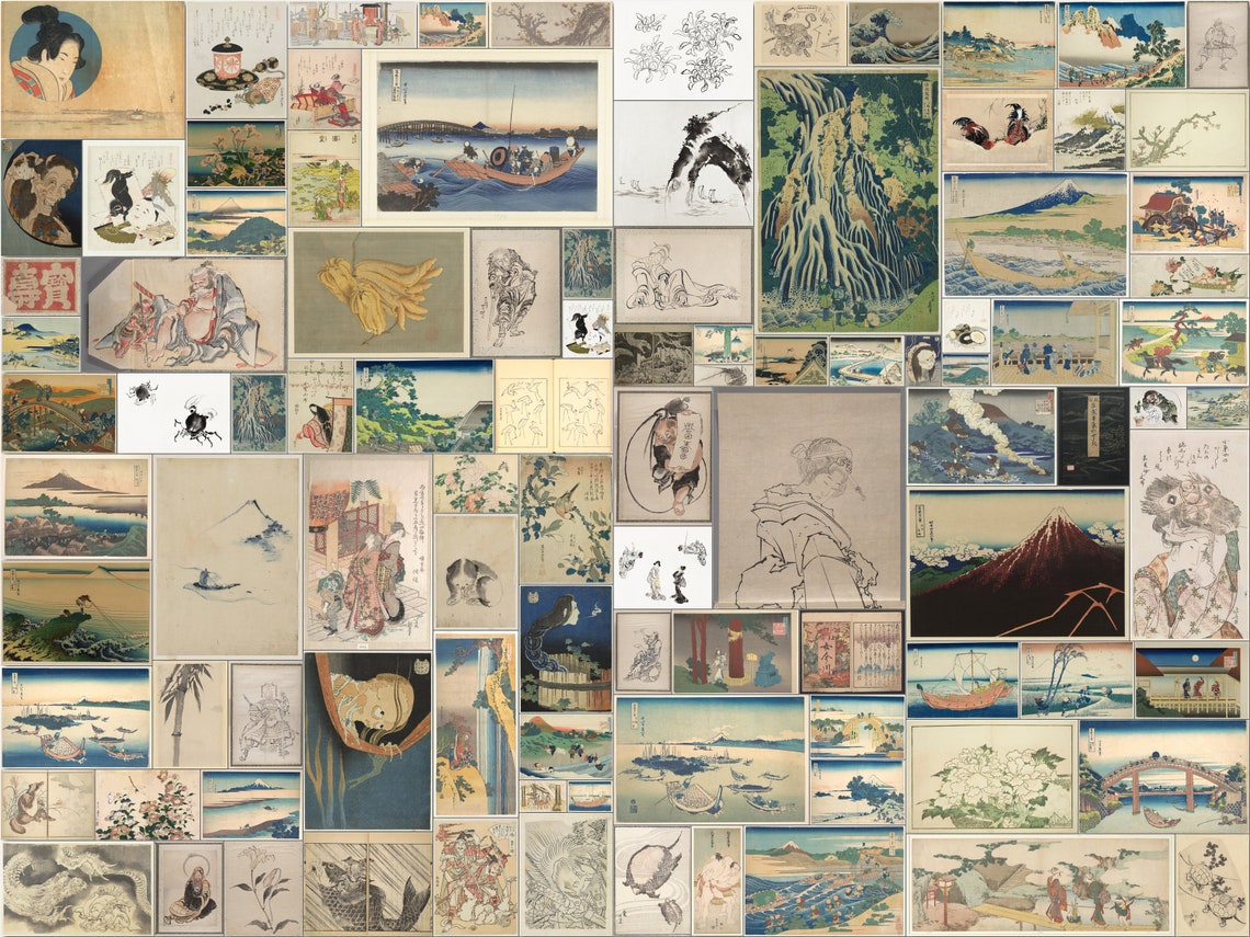 Katsushika Poster Katsushika Hokusai Oriental Printable - Etsy