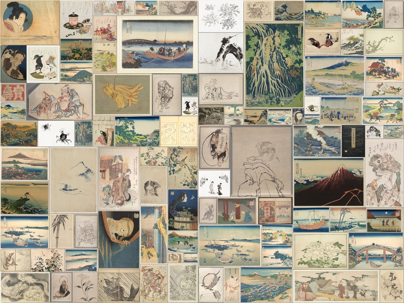 Katsushika Poster Katsushika Hokusai Oriental Printable - Etsy