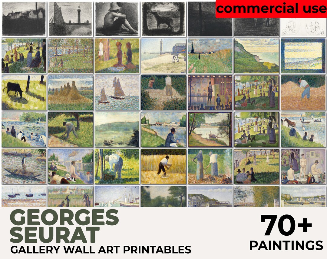 Georges Seurat Printable Wall Art Bundle Artworks , Georges Seurat ...