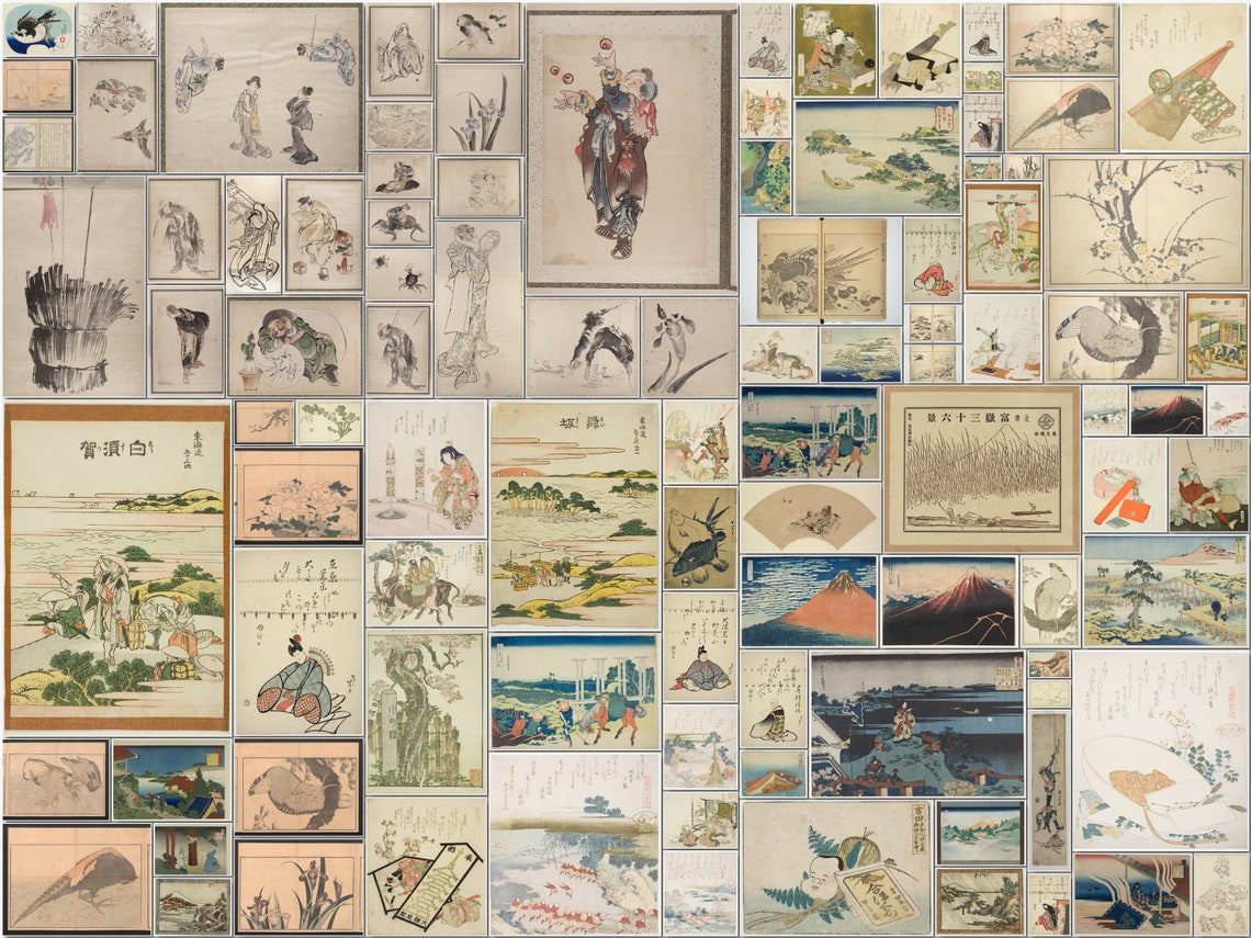 Katsushika Poster Katsushika Hokusai Oriental Printable - Etsy