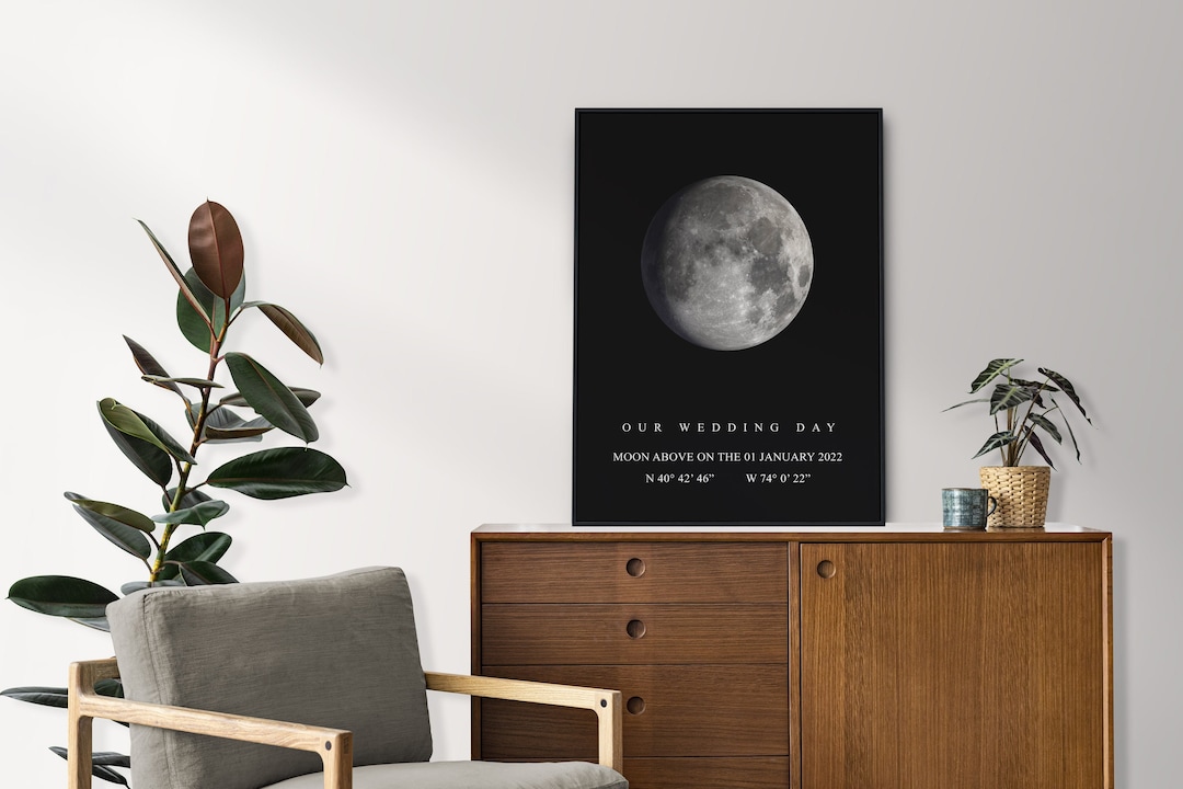 Custom Moon Print , Moon Poster, Personalized Moon Phase Print ...