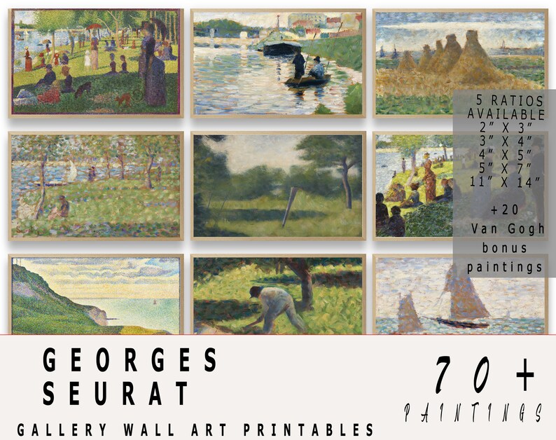 Georges Seurat Printable Wall Art Bundle Artworks Georges - Etsy