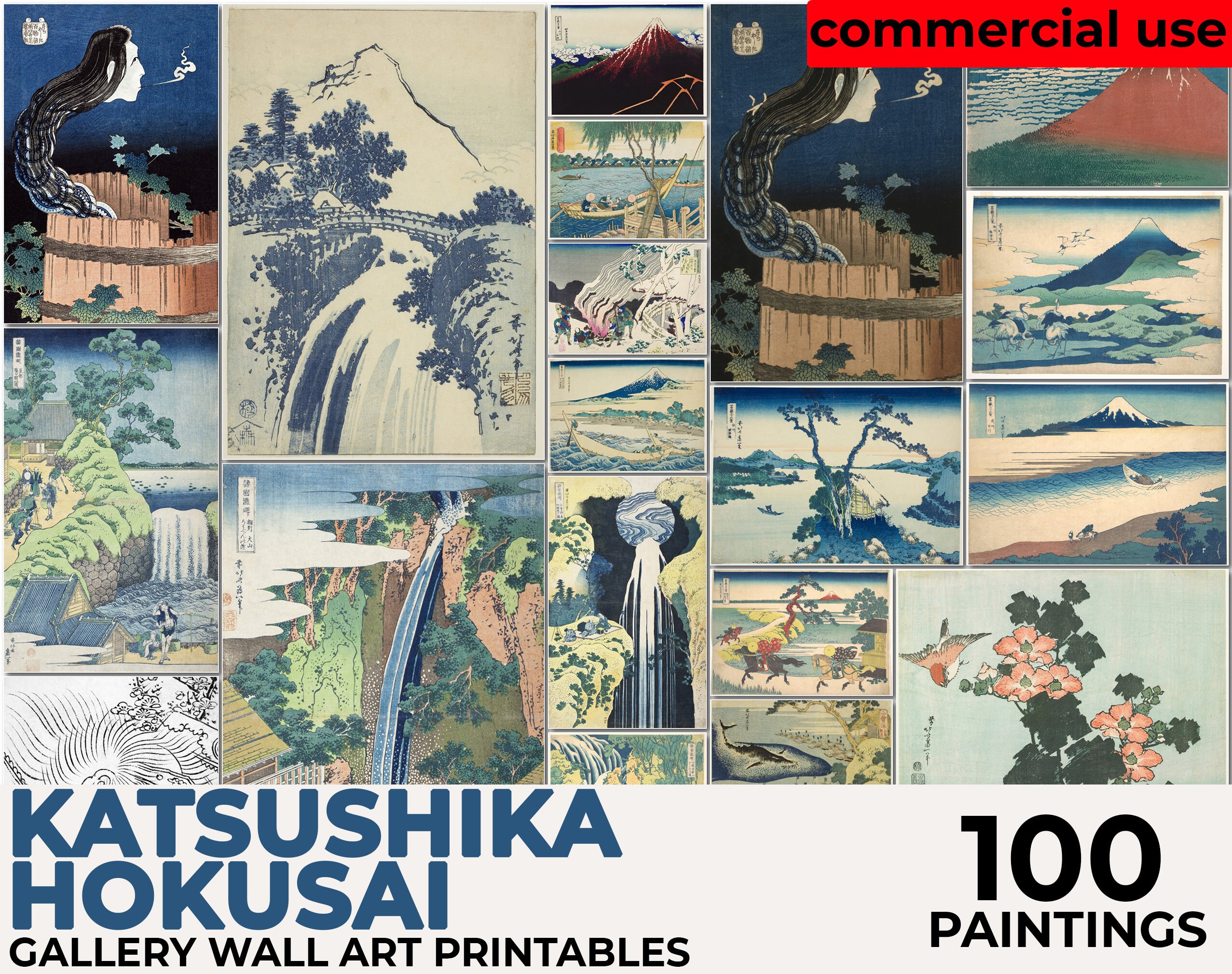 Katsushika Poster, Katsushika Hokusai, Oriental Printable, Hokusai ...