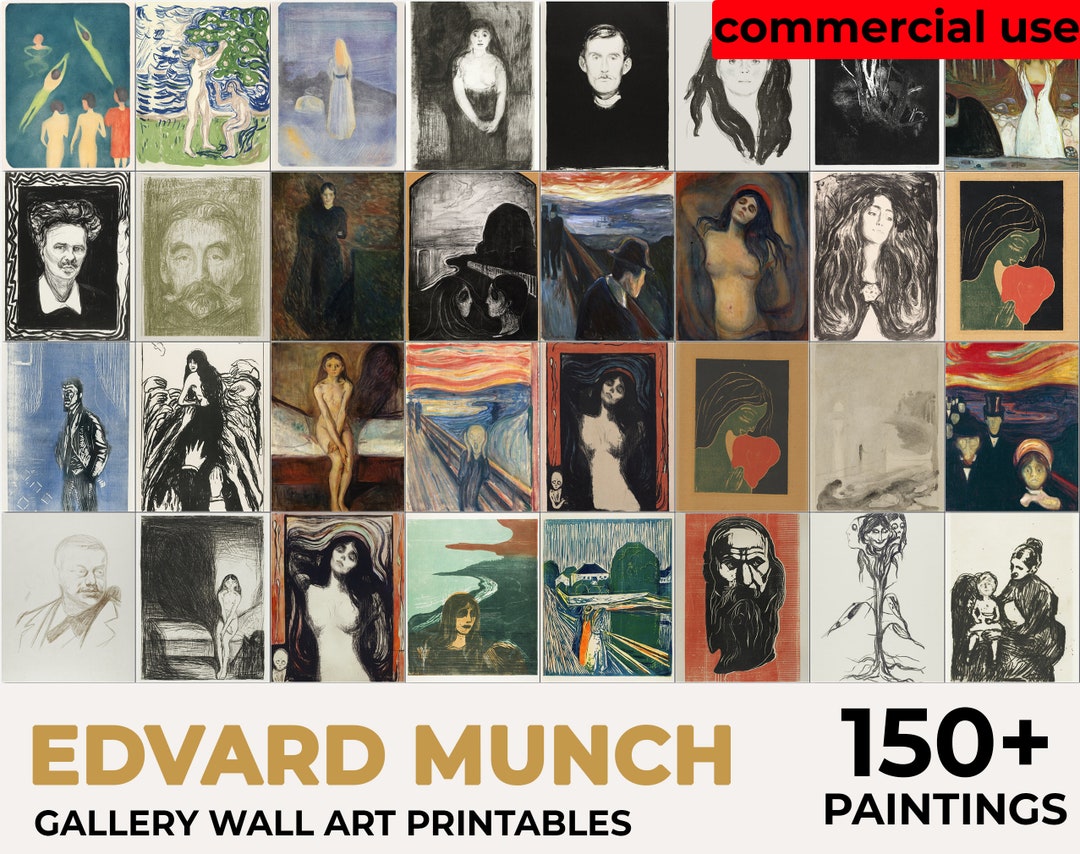 Edvard Munch Printable Wall Art Bundle 150 Artworks , Edvard Munch ...