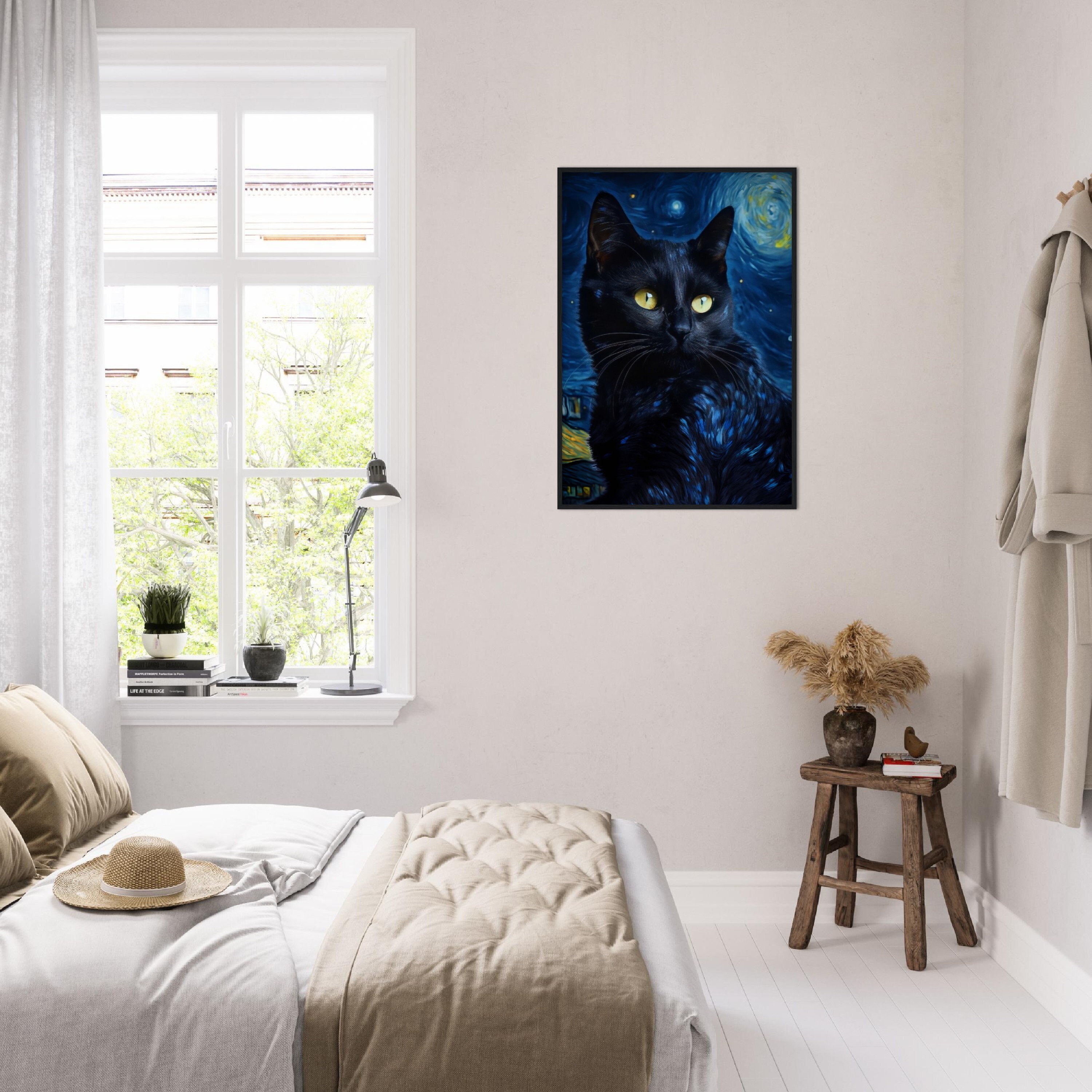 Van Gogh Cat Print Floral Cat Art Cat Poster Monet - Etsy