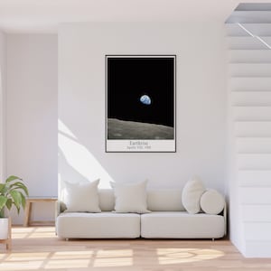 Earthrise Photo, Earthrise Printable, Space Print, Space Decor, Space ...