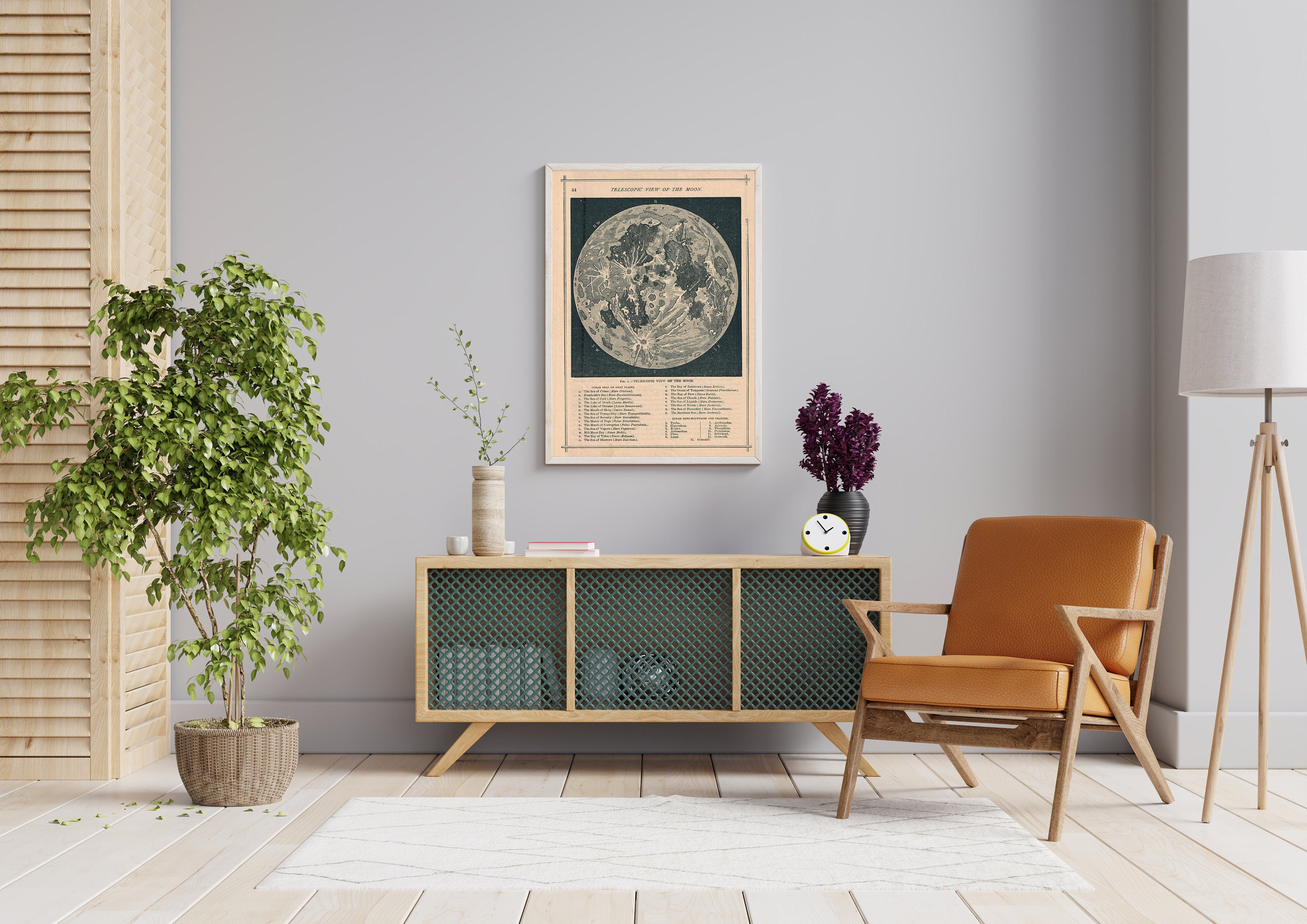 Vintage Moon Map Antique Moon Print Vintage Lunar Map of the - Etsy