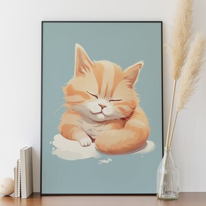 Kitten Minimal, Funny Cat Art Print, Cute Kitten Poster, Cat Print, Cat Art, Cat Poster, Black ...