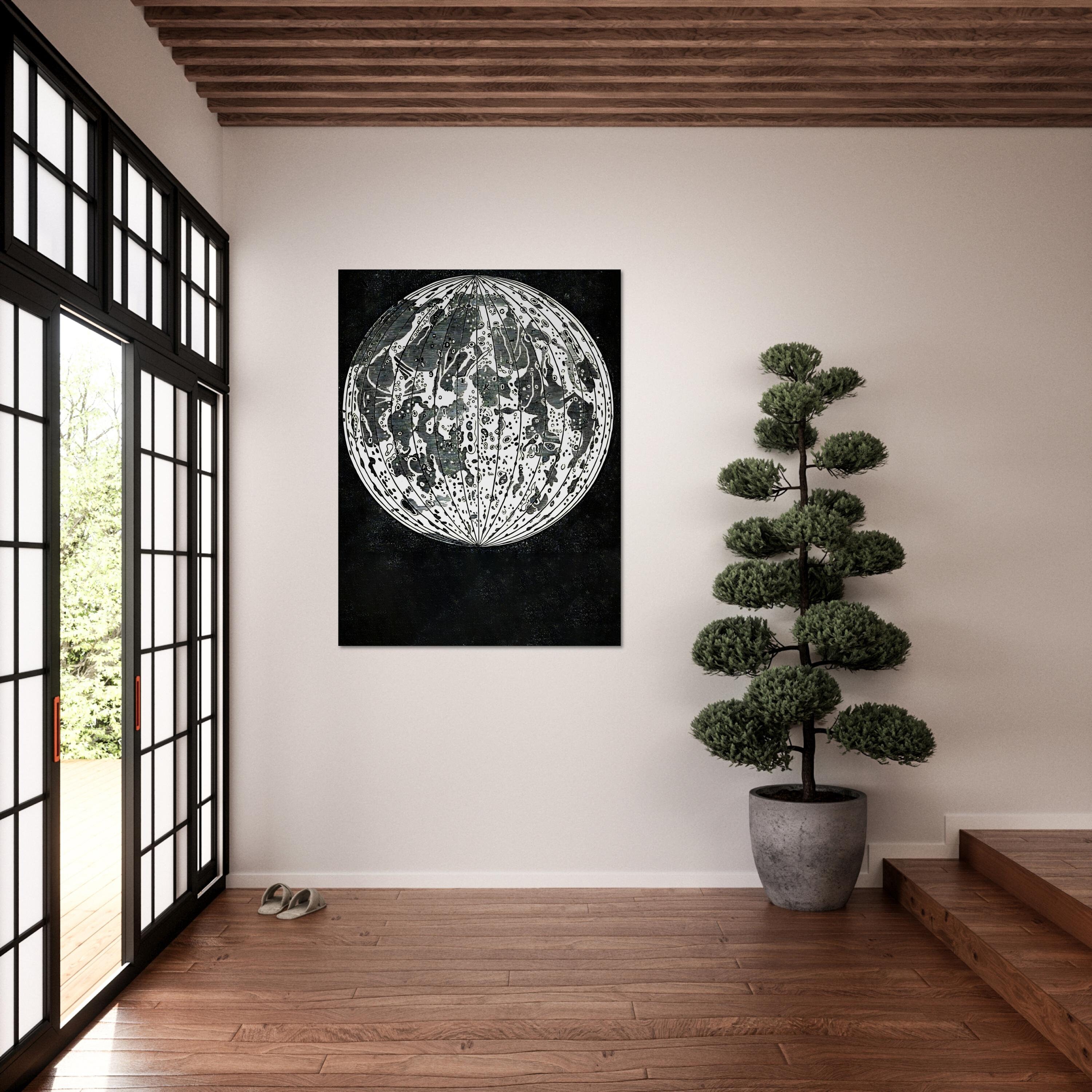 Vintage Moon Map Antique Moon Print Vintage Drawing Moon - Etsy