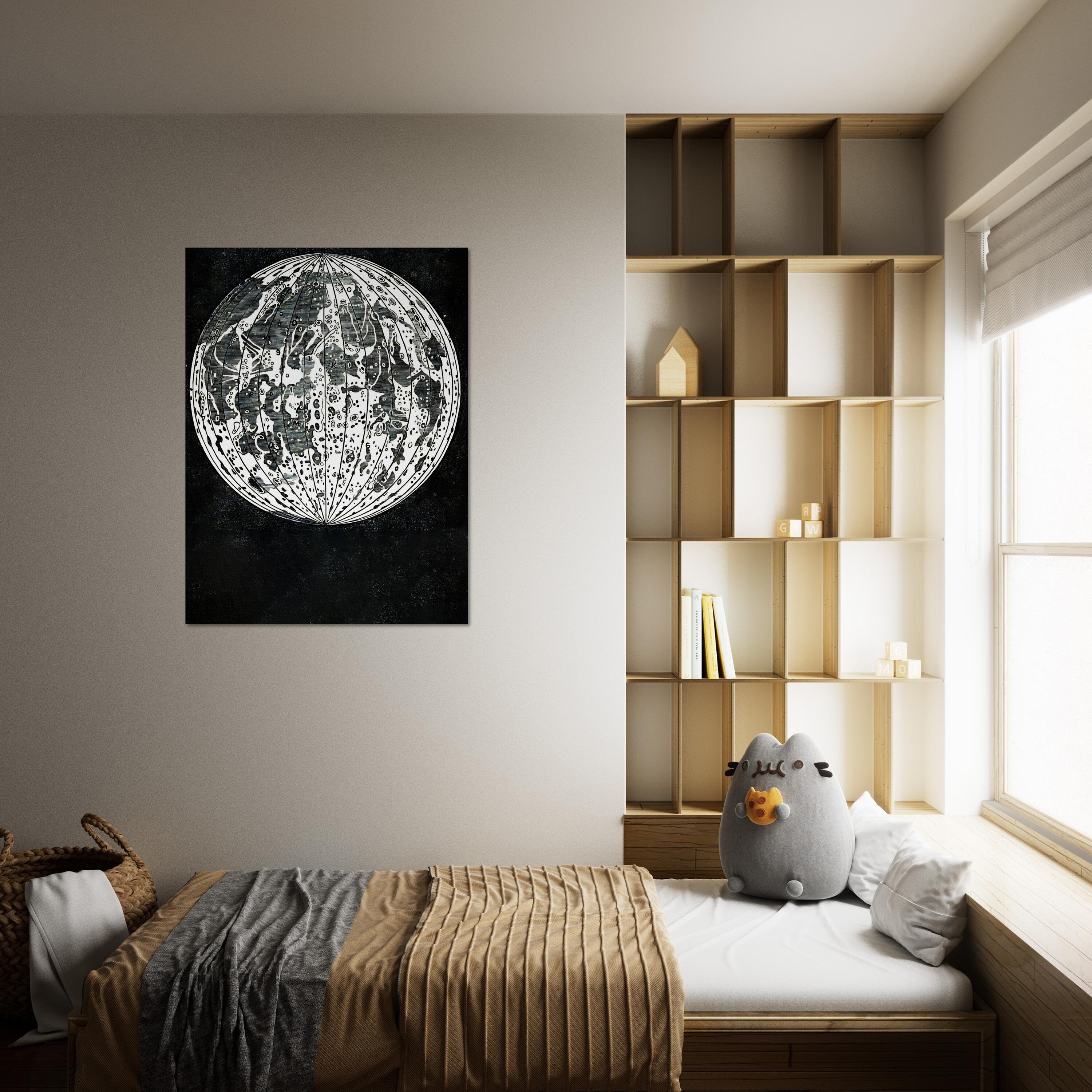 Vintage Moon Map Antique Moon Print Vintage Drawing Moon - Etsy