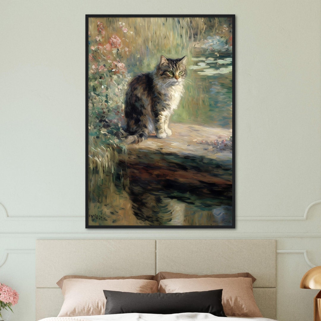 Monet Cat Pictures Floral Cat Art Cat Poster Monet - Etsy