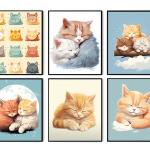 Kitten Minimal, Funny Cat Art Print, Cute Kitten Poster, Cat Print, Cat Art, Cat Poster, Black ...